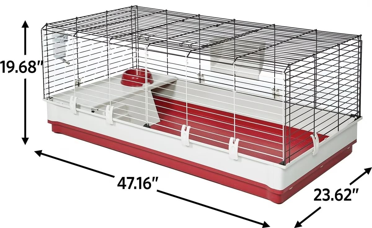 LAZAT Luxury Guinea Pig Cages - Rabbit cage for Rabbit, Guinea Pig, Ferret, Chinchilla, The Perfect Haven for Small Pets. (47.16 x 23.62 x 19.68 inches)