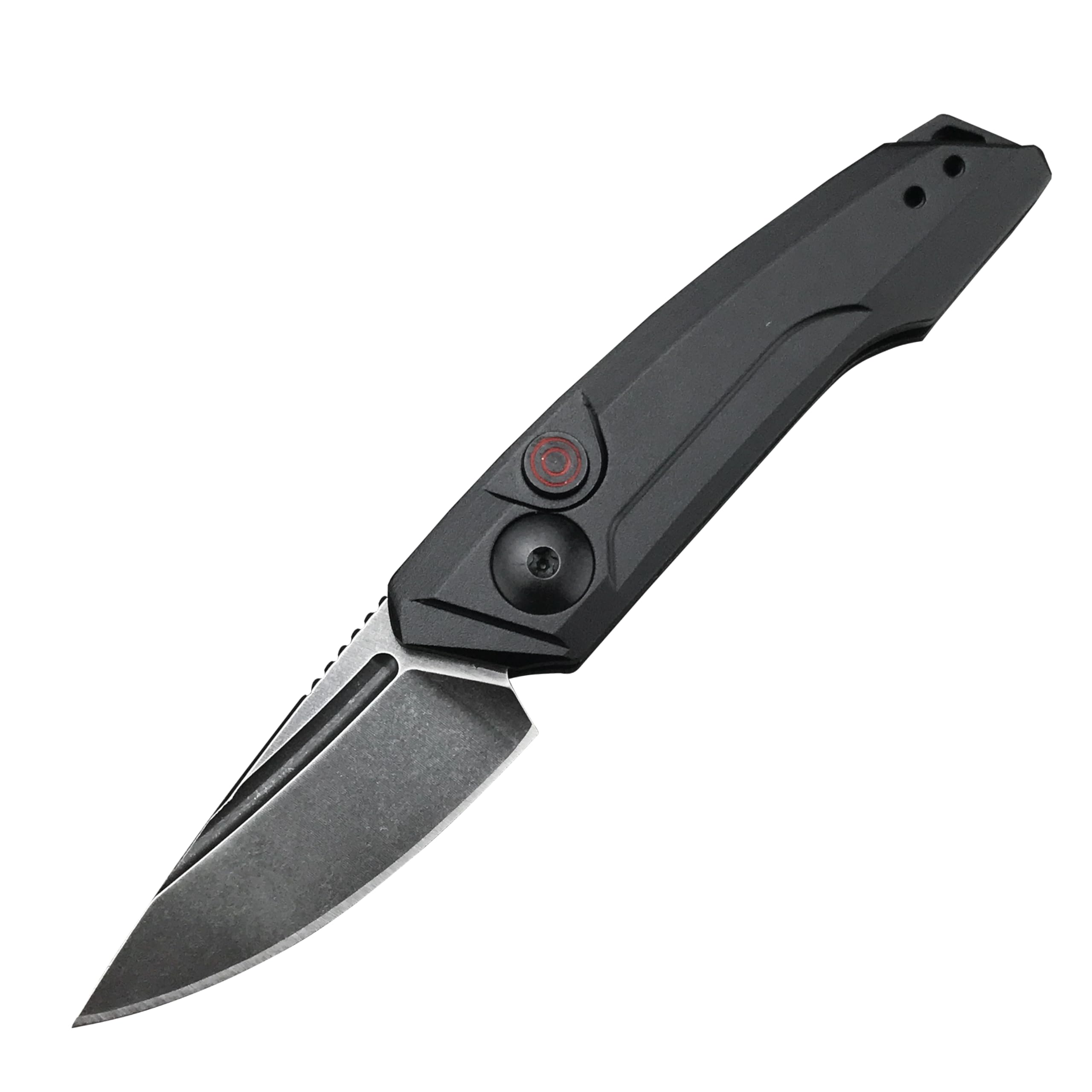 5in Assisted Opening Pocket Knife, Push Button Lock EDC Folding Knife for Camping, D2 Blackwashed Blade, G10 Handle with Belt Clip, Gift for Man