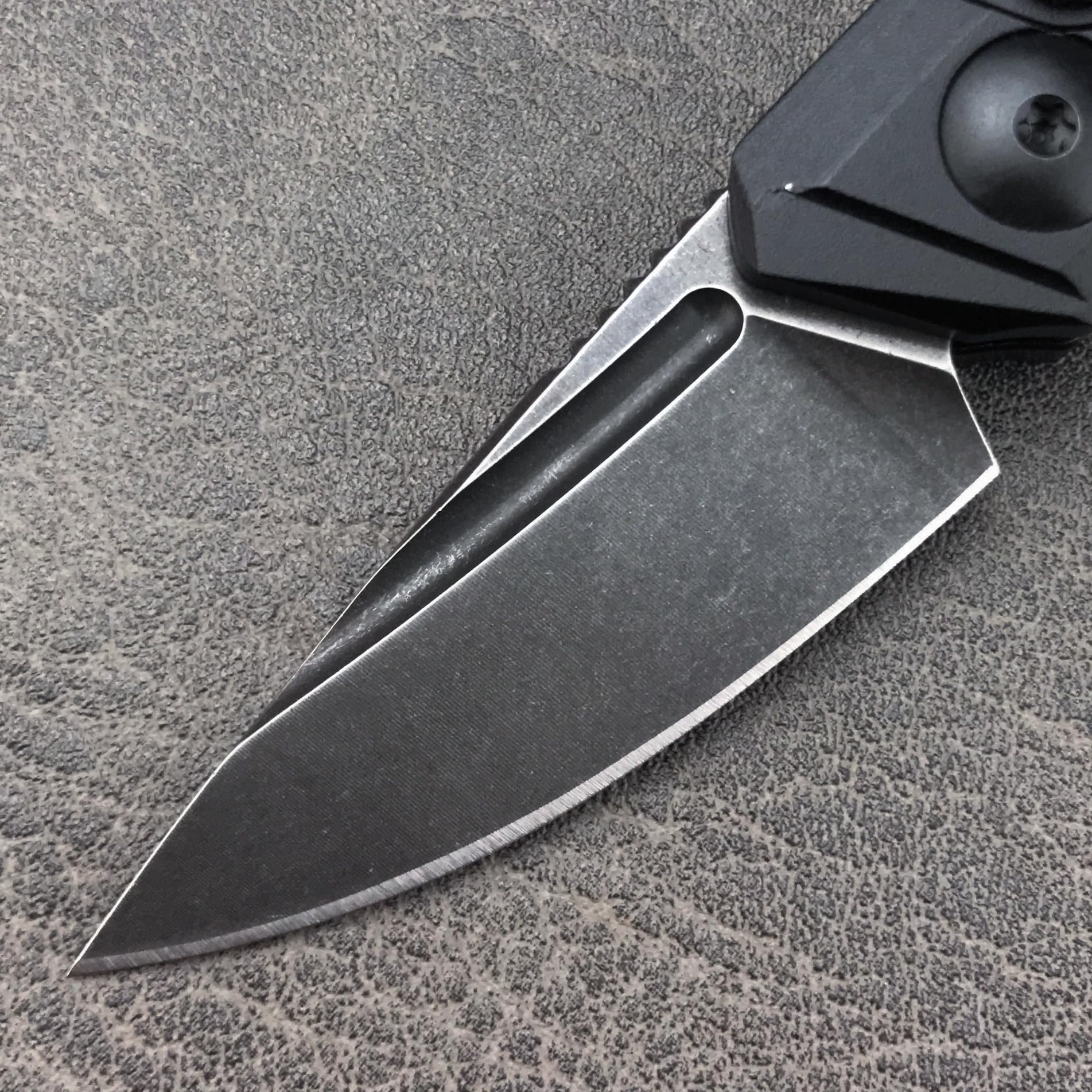5in Assisted Opening Pocket Knife, Push Button Lock EDC Folding Knife for Camping, D2 Blackwashed Blade, G10 Handle with Belt Clip, Gift for Man