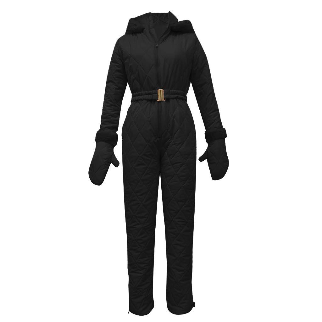 Plus Size One Piece Ski Suits For Women Warm Windproof Ski Jumpsuit Snowsuit With Elastic Waistband Winter Sports Suits…