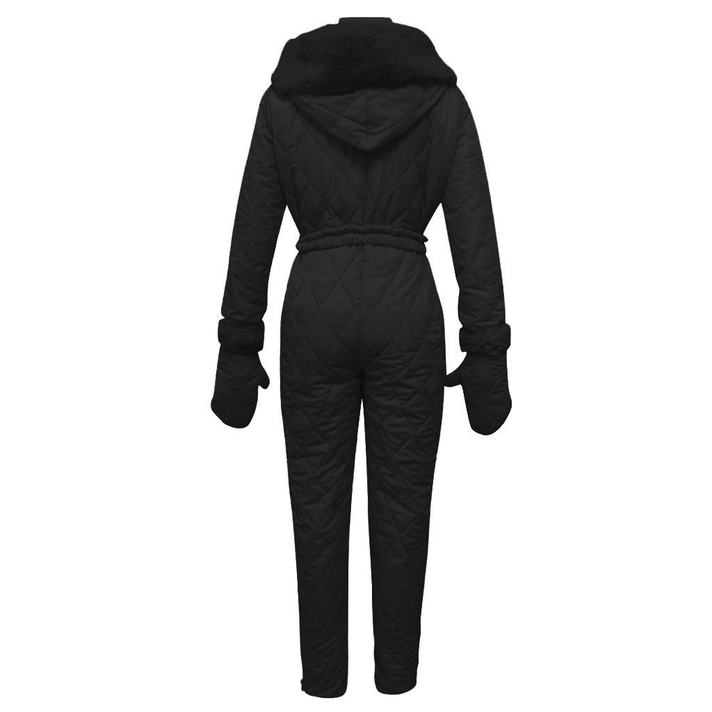 Plus Size One Piece Ski Suits For Women Warm Windproof Ski Jumpsuit Snowsuit With Elastic Waistband Winter Sports Suits…