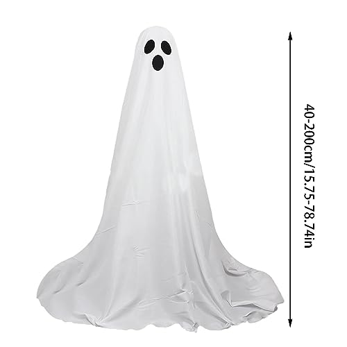 Large Lighted White Cloth Ghosts | Large Lighted Standing White Cloth Ghosts | Halloween Home Courtyard Lawn Party Decoration Halloween Outdoor Decoration | Halloween Light Up Decorations Outdoor