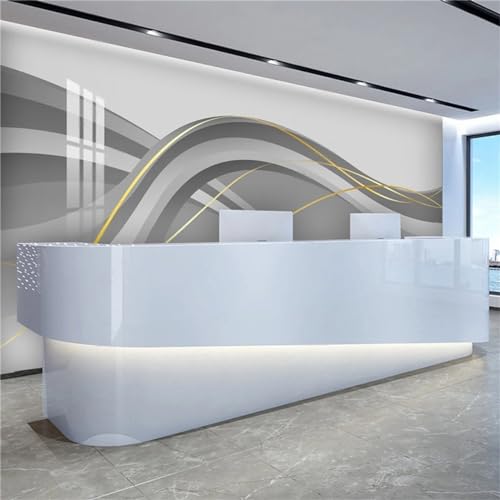 3D Abstract Gray Marble Wall Murals, Modern Stylish Curved Lines Mural Wallpaper, Wall Decal Light Texture Easy Care Apply to Bathroom Kitchen Dining Room(118"W x 82.7"H)