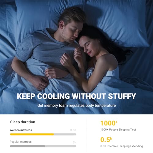 Avenco Full Mattress in a Box, 10 Inch Full Size Hybrid Mattress with Memory Foam for Pressure Relief, Individual Pocket Spring for Support, Medium Firm Full Bed Mattresses CertiPUR-US Certified