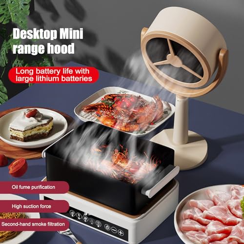 Mini Desktop Range Hood, Portable Range Hood, Adjustable Mini Extractor Hood With Strong Suction And Low Noise, Extractor Fan For Indoor Outdoor Easy To Clean