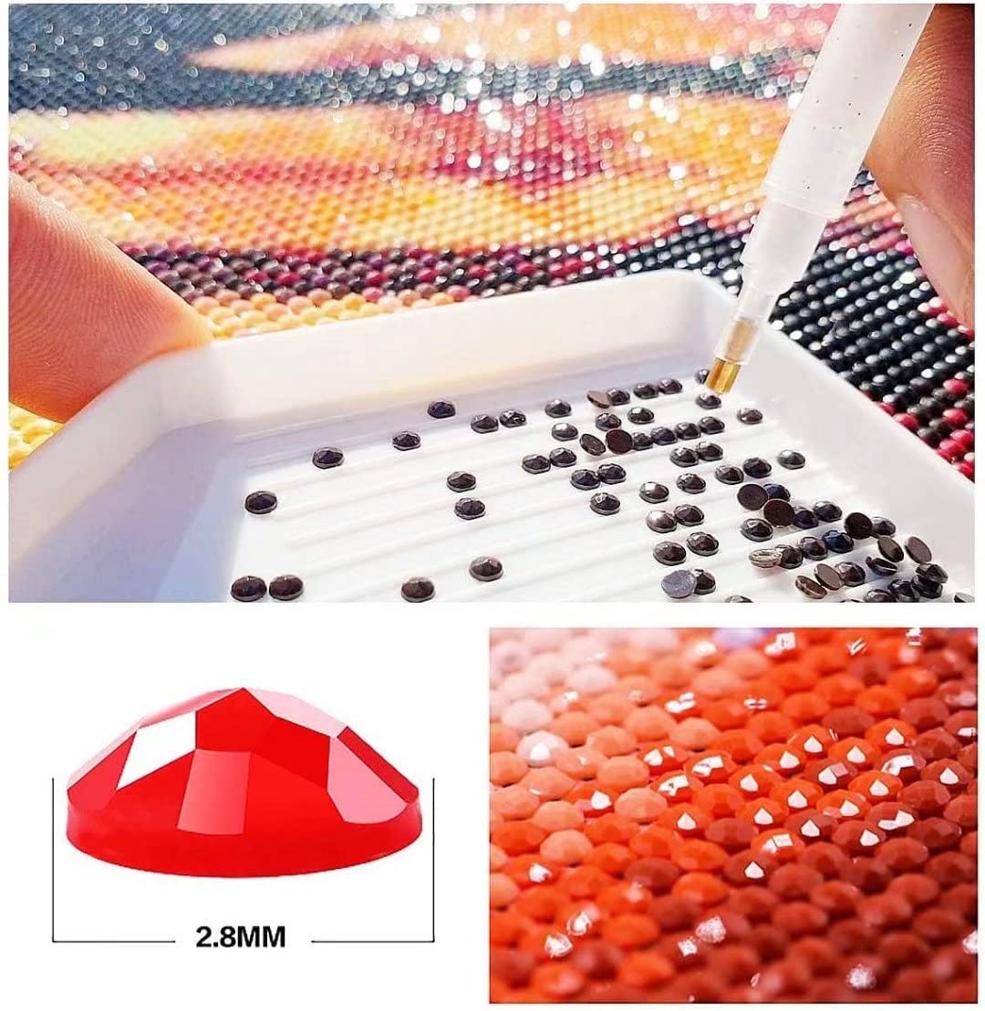 BLuen Diamond Painting Kits for Adults Red Dragon Full Drill Diamond Dots Paintings with Diamonds Gem Art Decor - 16X16 Inch