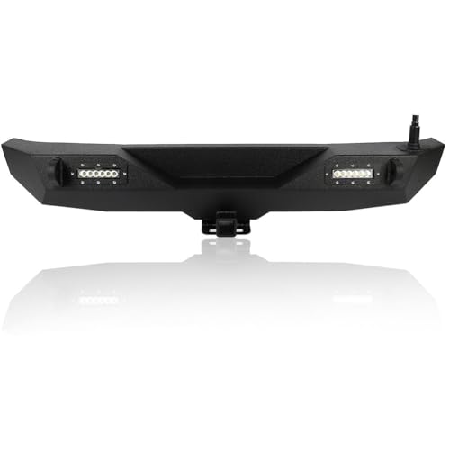 cciyu Rront Bumper and Rear Bumper Compatible for 2007-2018 for Jeep, Wrangler JK with D-ring with and Tire Carrier