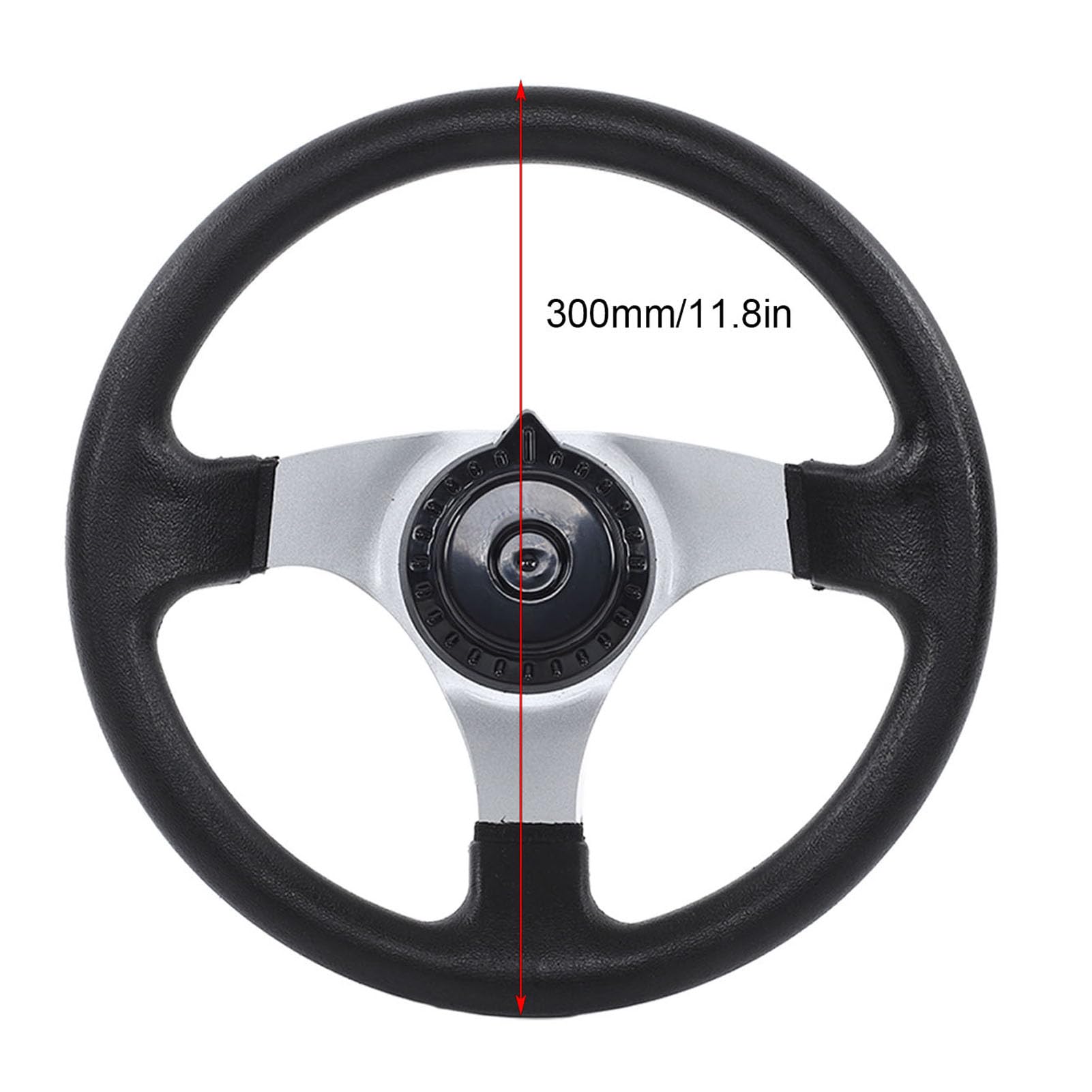 Vomeko Kart Steering Wheel Assembly - Gear Rack Pinion Adjustable Shaft Set with 300mm Steering Wheel Steel Kit for 150cc-250cc Engines Go Kart Steering System Replacement