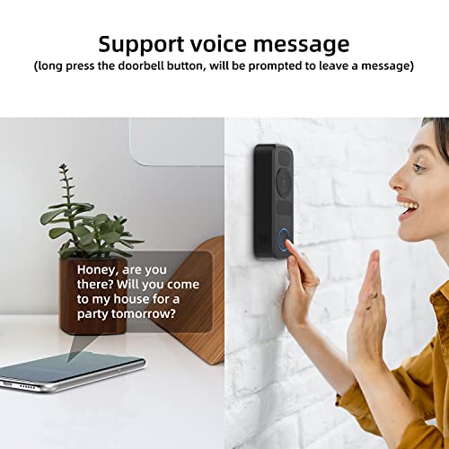 JLAZGJ Wired Video Doorbell Camera, 1080P HD, 140° View, IR Night Vision, Motion Detection, 2-Way Audio (existing doorbell Wiring & Mechanical Chime Required), Compatible with Alexa