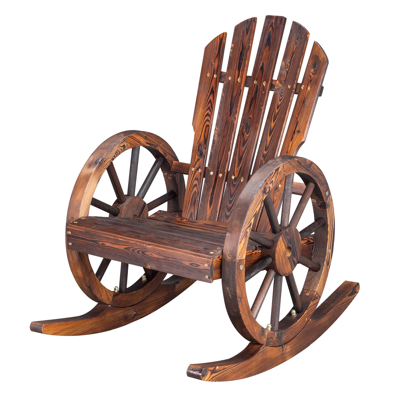 Rocking Chair, Porch Rocker Outdoor Rocking Bench, Wooden Patio Rocker, Rocking Chair Outdoor Porch Bench for Farmhouse Decoration 24.21" L x 35.04" W x 37.01" H