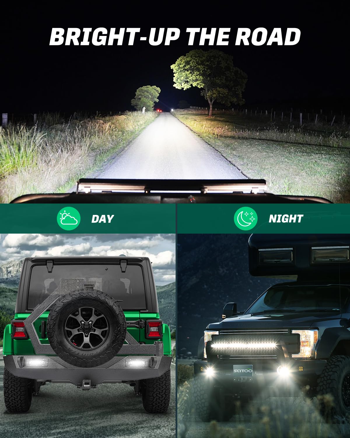 SCITOO Rront Bumper and Rear Bumper w/Tire Carrier Textured Black for 2007-2018 for Jeep Wrangler JK Rock Crawler Bumper w/Winch Plate with D-ring