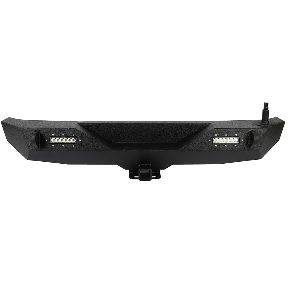 SCITOO Rront Bumper and Rear Bumper w/Tire Carrier Textured Black for 2007-2018 for Jeep Wrangler JK Rock Crawler Bumper w/Winch Plate with D-ring