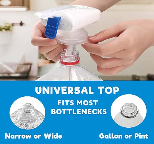Automatic Drink Dispenser - Hands-Free Electric Tap Drink Dispenser, Universal Bottle Cap Dispenser, Perfect for Milk, Juice and Almost All Drink, Home Kitchen Party Wedding (2 Pack)