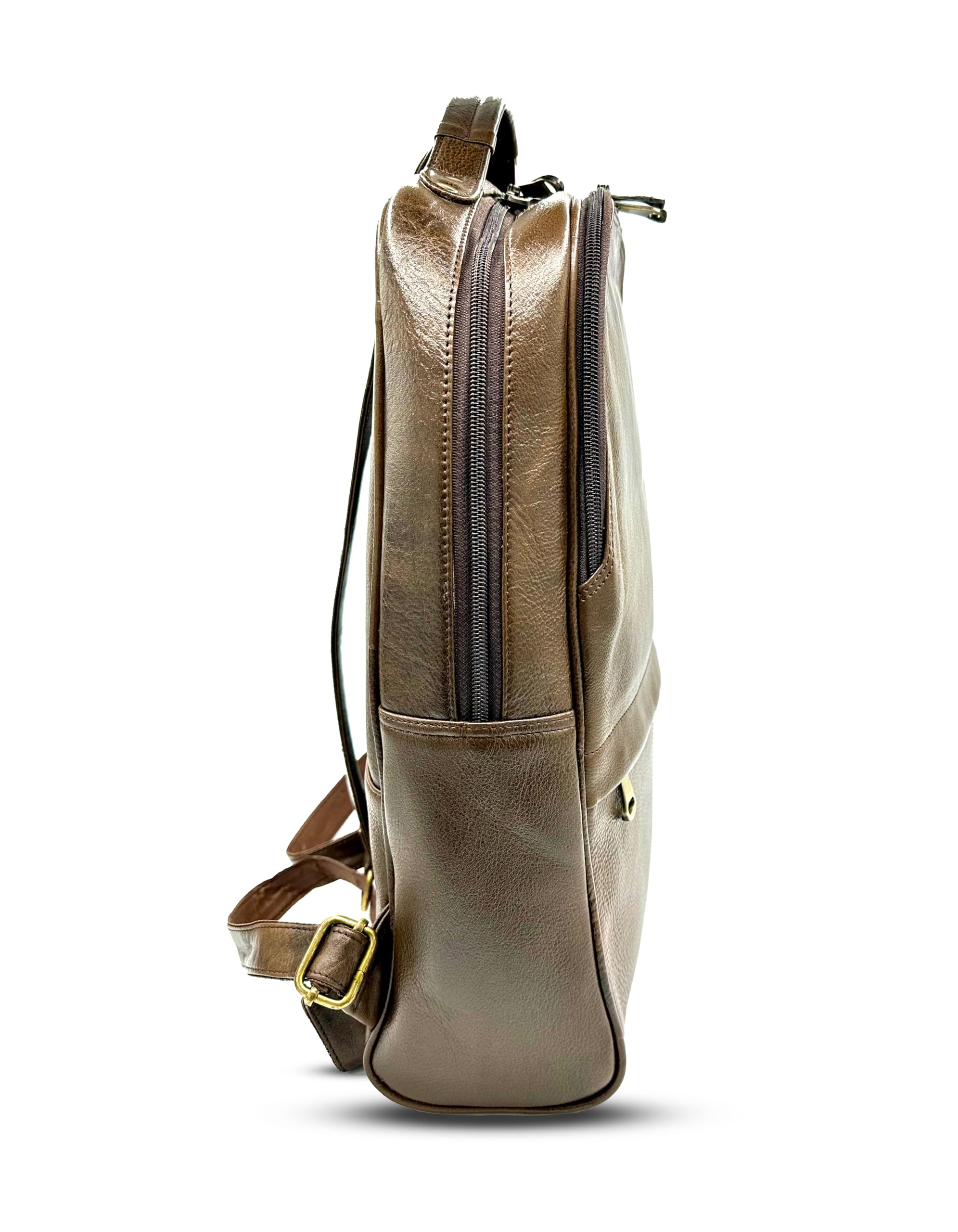 Bonahide Genuine Leather Backpack Multifunctional Daypack Work Shopping Travel Leisure Everyday Bag (Mocha)