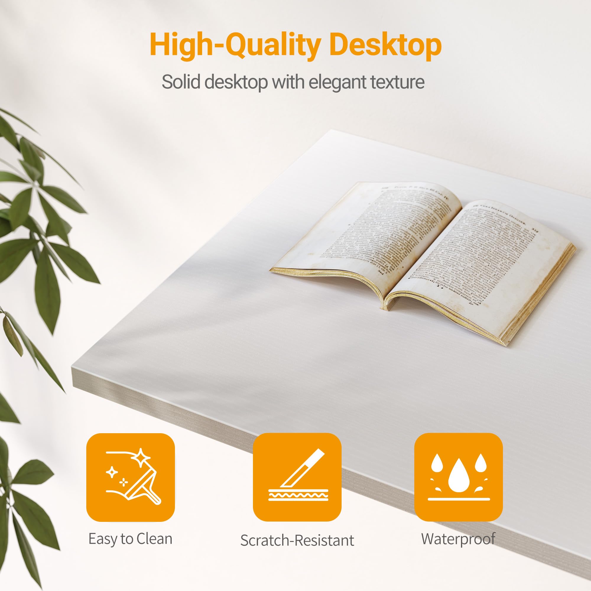 CubiCubi Small Computer Desk, 35 Inch Home Office Desk with Storage Shelves, Study Writing Desk, White