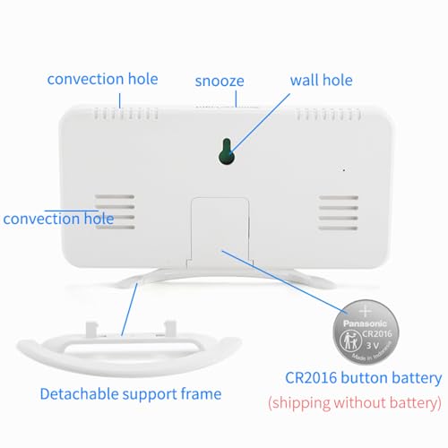 Digital Alarm Clock, 6. 2 Inch LED Mirror Electronic Clocks, Dual USB Charging Port, Snooze Mode Loud Alarm Clock for Heavy Sleepers, Modern Desk Wall Clocks for Bedrooms Living Room Office- White