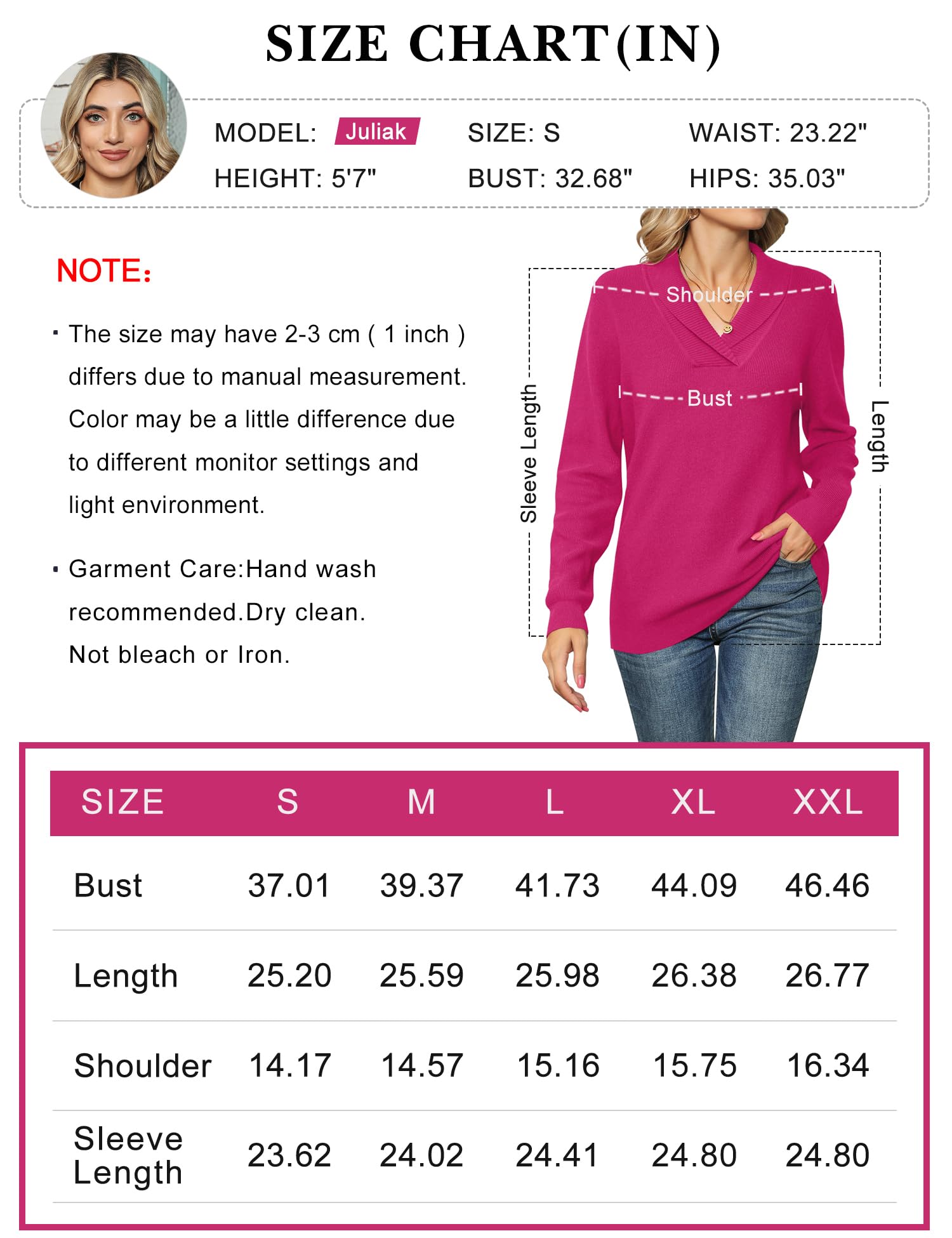 Ivicoer Sweater for Women Collared V Neck Pullover Ladies Knitted Long Sleeve Tops Casual Fall Winter Trendy