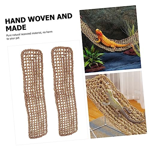 NOLITOY 4 Pcs Climbing Pet Hammock Lizard Hanging Beds Lizards Hammocks Bearded Dragon Tank Accessories Reptile Lizard Lounger Pet Seagrass Cushions Reptile Hammock Reptile Lizard Hammocks