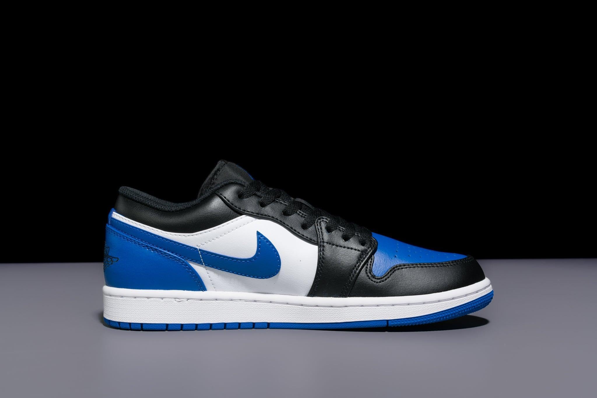 Jordan Men's Air 1 Low White/Royal Blue-Black-White (553558 140) - 12