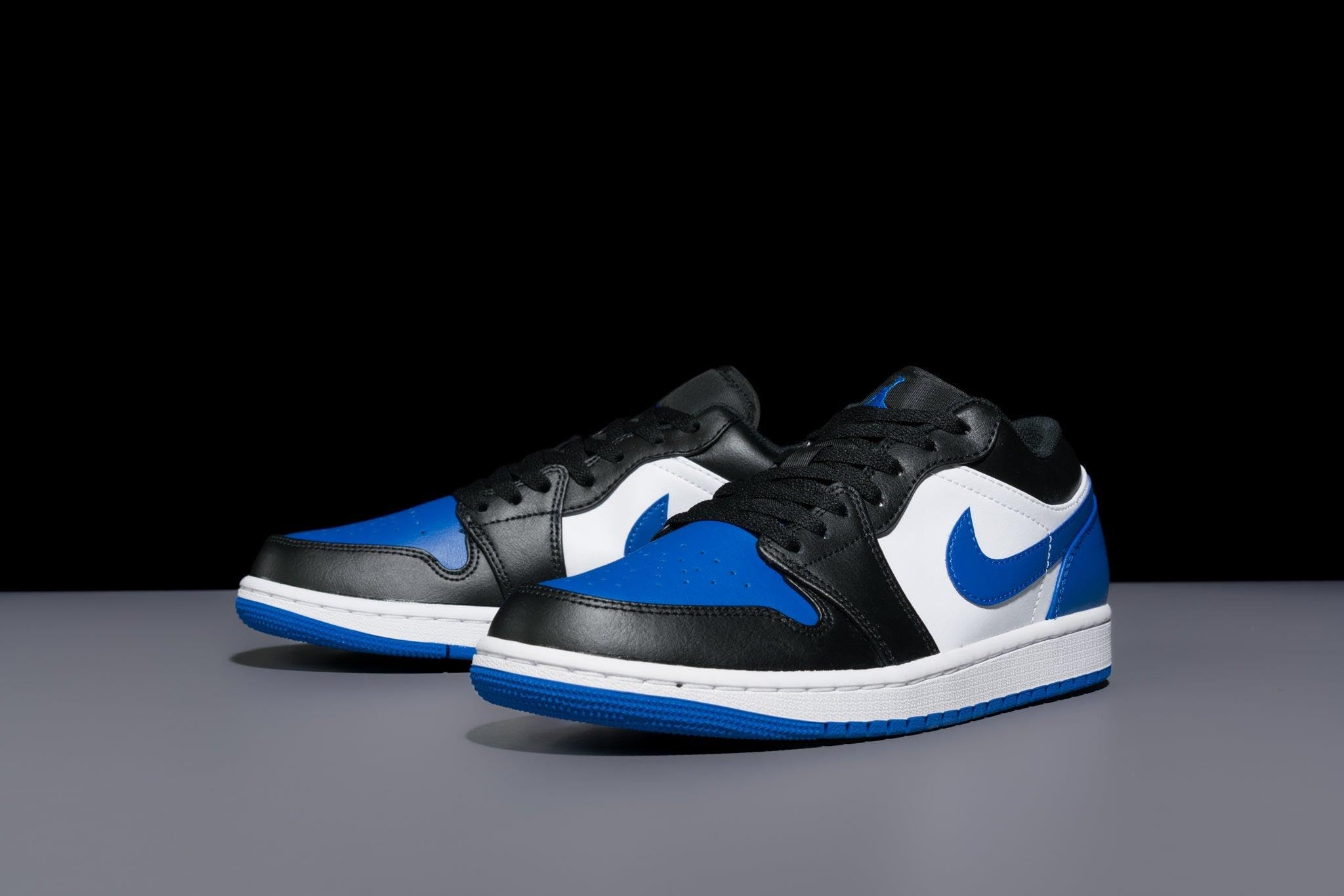 Jordan Men's Air 1 Low White/Royal Blue-Black-White (553558 140) - 12