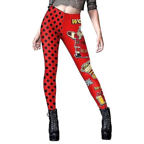 Women's Sweatpants,High Waisted Sweatpants for Women Xmas Print Elastic Waisted Workout Active Joggers Drawstring Plus Size Lounge Bottoms Elk Graphic Print Red XL