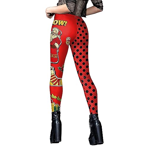Women's Sweatpants,High Waisted Sweatpants for Women Xmas Print Elastic Waisted Workout Active Joggers Drawstring Plus Size Lounge Bottoms Elk Graphic Print Red XL