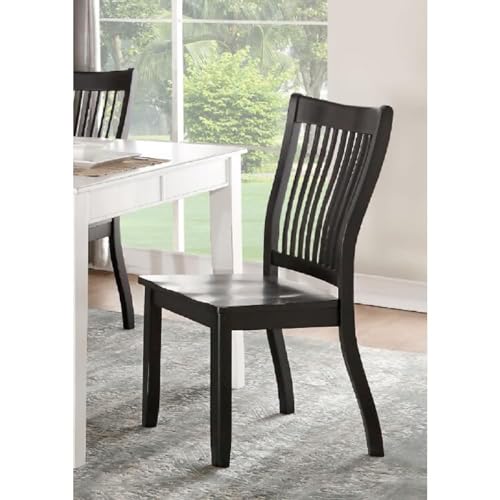 Wycian Chair Seat Cushion, Chair Vanity 2PCS Solid Wood Black Living Room Bedroom Dining Rooms Garden