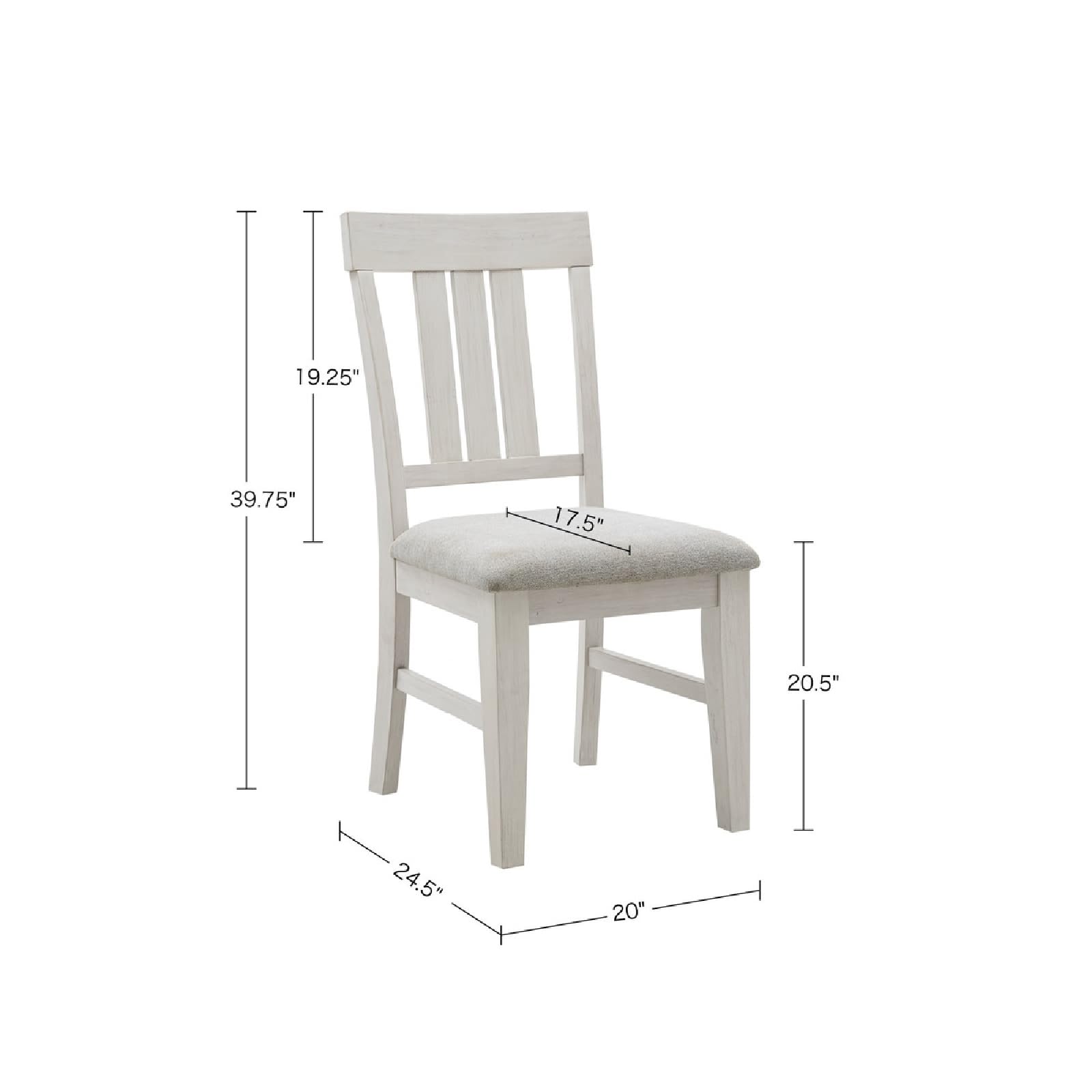 Chair Seat Cushion, Chairs Vanity Desk 2PCS Solid Wood White Seat Height 20.5" Living Room Bedroom Dining Rooms Garden