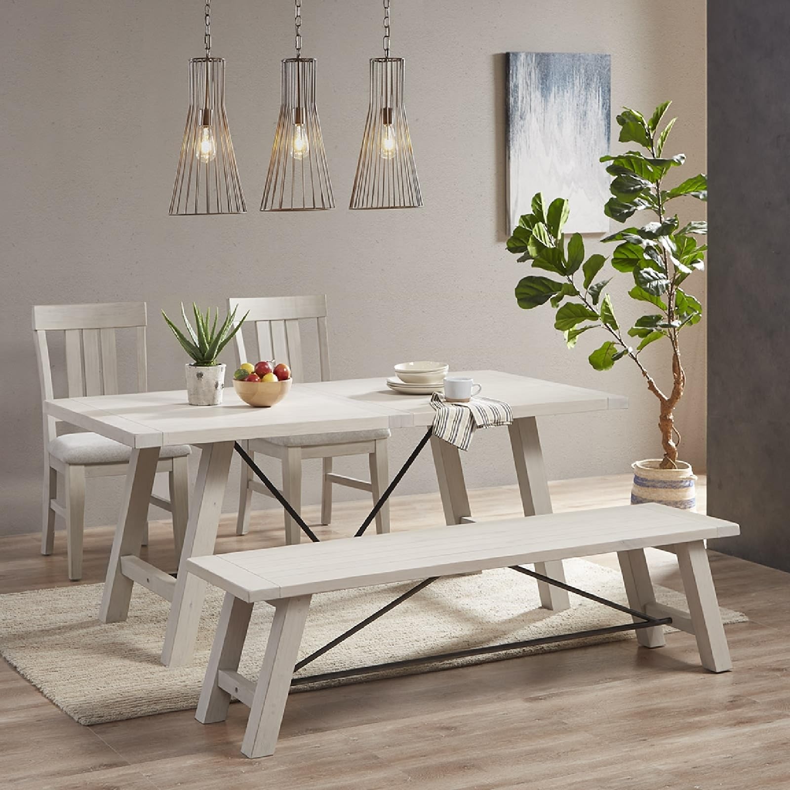 Chair Seat Cushion, Chairs Vanity Desk 2PCS Solid Wood White Seat Height 20.5" Living Room Bedroom Dining Rooms Garden