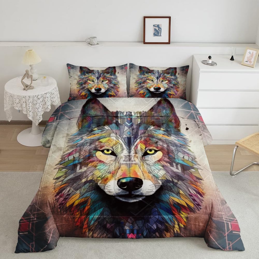 Custom Comforter Set Queen Wolf - Wolf Twin Size Comforters Wolf Bed Spread Wolf Comforter Full Comforter Bedding Set Full Size Comforter Wolf Comforter Sets Wolf Bed Sets Nice Gift for Wolf Lovers