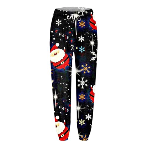 Womens Cargo Sweatpants,Womens Sweatpants with Pockets Christmas Print High Waisted Workout Active Joggers Drawstring Lounge Running Sweatpants Red Wine Glass Graphic Print Black XL