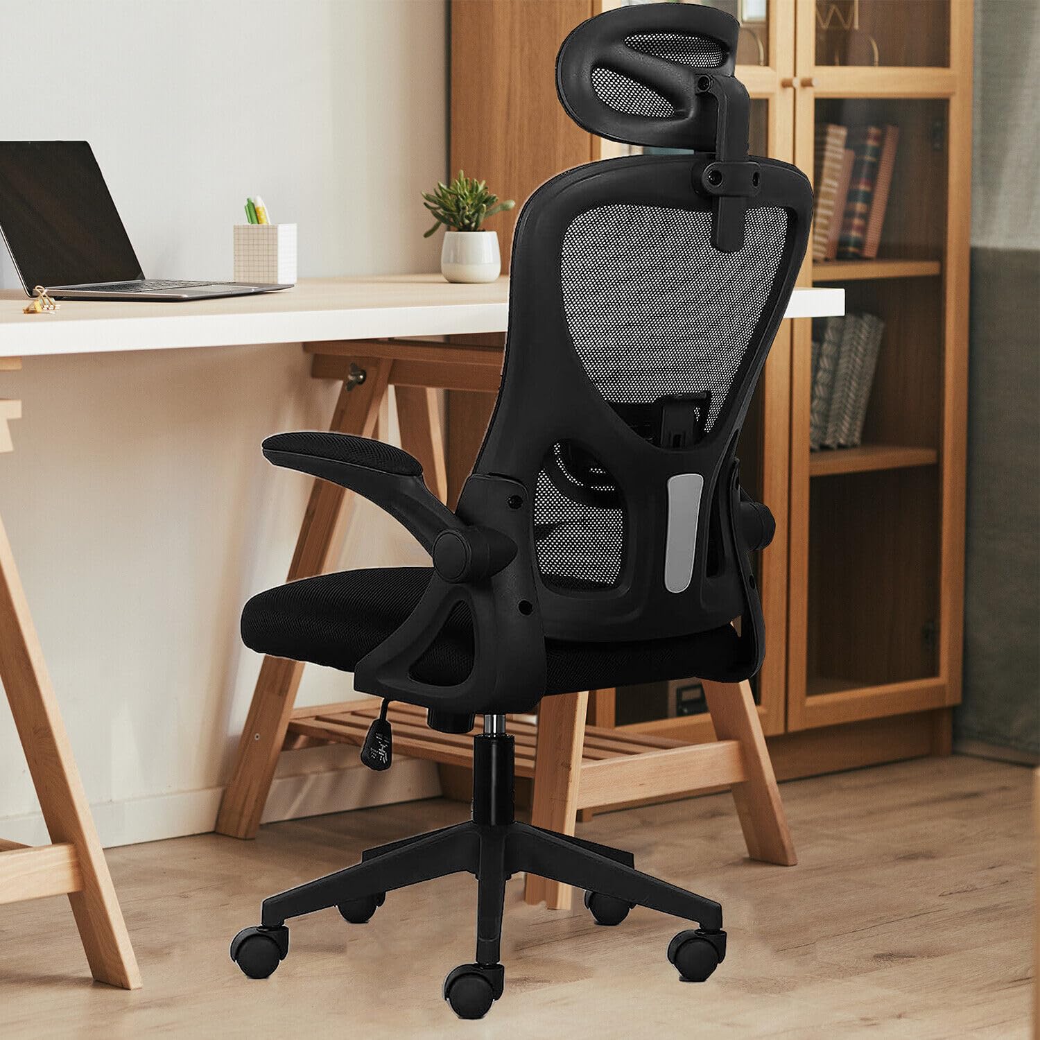 Ergonomic Mesh Office Chair Swivel Computer Desk Chair Home Office Seat Headrest Black