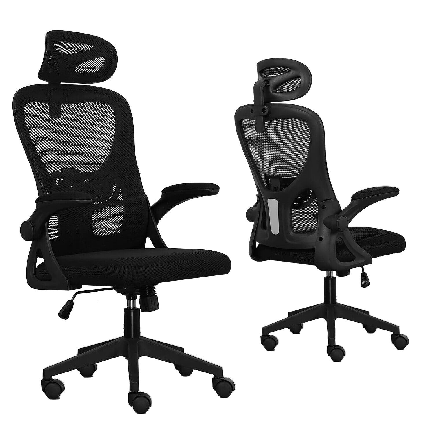 Ergonomic Mesh Office Chair Swivel Computer Desk Chair Home Office Seat Headrest Black