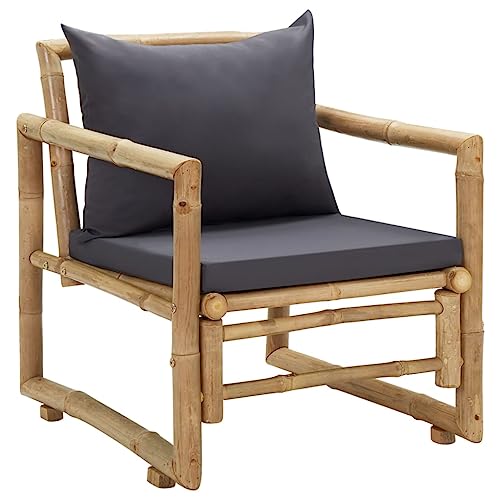 VRAXO Patio Chairs with Cushions 2 pcs Bamboo,Outdoor Chairs-47.08lbs