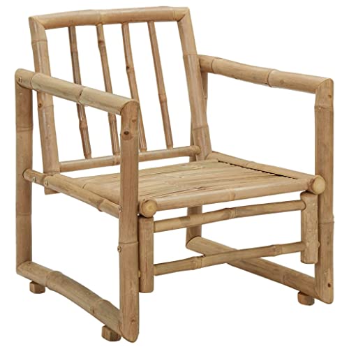 VRAXO Patio Chairs with Cushions 2 pcs Bamboo,Outdoor Chairs-47.08lbs
