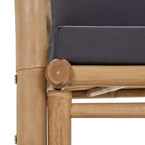 VRAXO Patio Chairs with Cushions 2 pcs Bamboo,Outdoor Chairs-47.08lbs