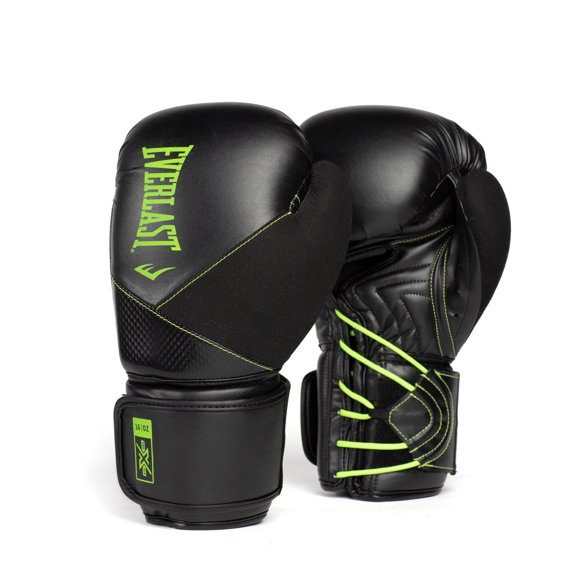 Everlast ProTex Boxing Fight Gloves Black/Green (12oz)