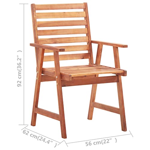 VRAXO Patio Dining Chairs 4 pcs with Cushions Solid Acacia Wood,Outdoor Chairs-72.16lbs