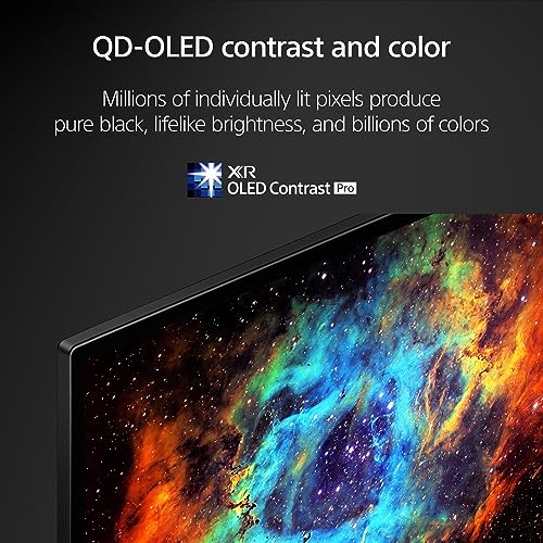 Sony XR55A95L 55 Inch QD-OLED 4K UHD Smart Google TV with AI Upscaling with a VMPL50A-B1 Tilting Wall Mount for 32 Inch-85 Inch Flat Screen TVs and HDTV Screen Cleaner Kit (2023)