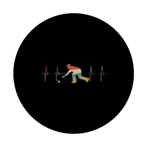 Lawn Bowls Heartbeat Retro ECG EKG Sportsman PopSockets Standard PopGrip
