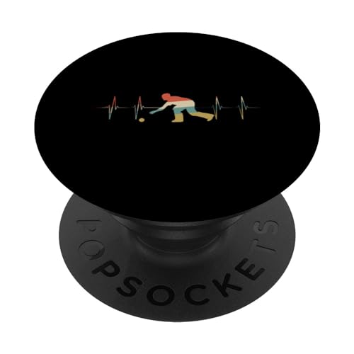 Lawn Bowls Heartbeat Retro ECG EKG Sportsman PopSockets Standard PopGrip