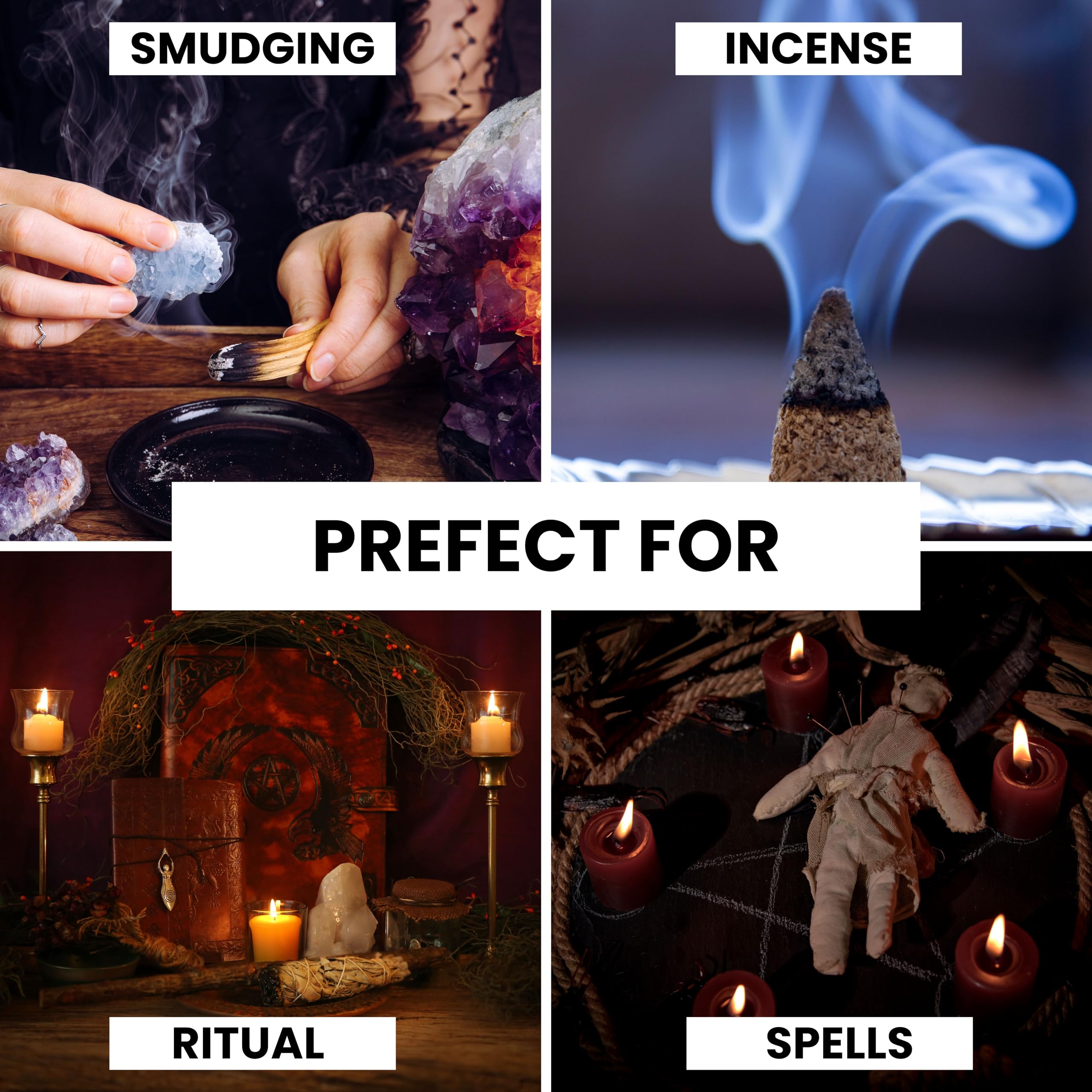 SOUL STICKS Reusable 6 Cast Iron Cauldron with Lid and Hanging Handle for Spell Casting, Smudging, Ritual & Blessings Pot Belly Witchcraft (Tree of Life)