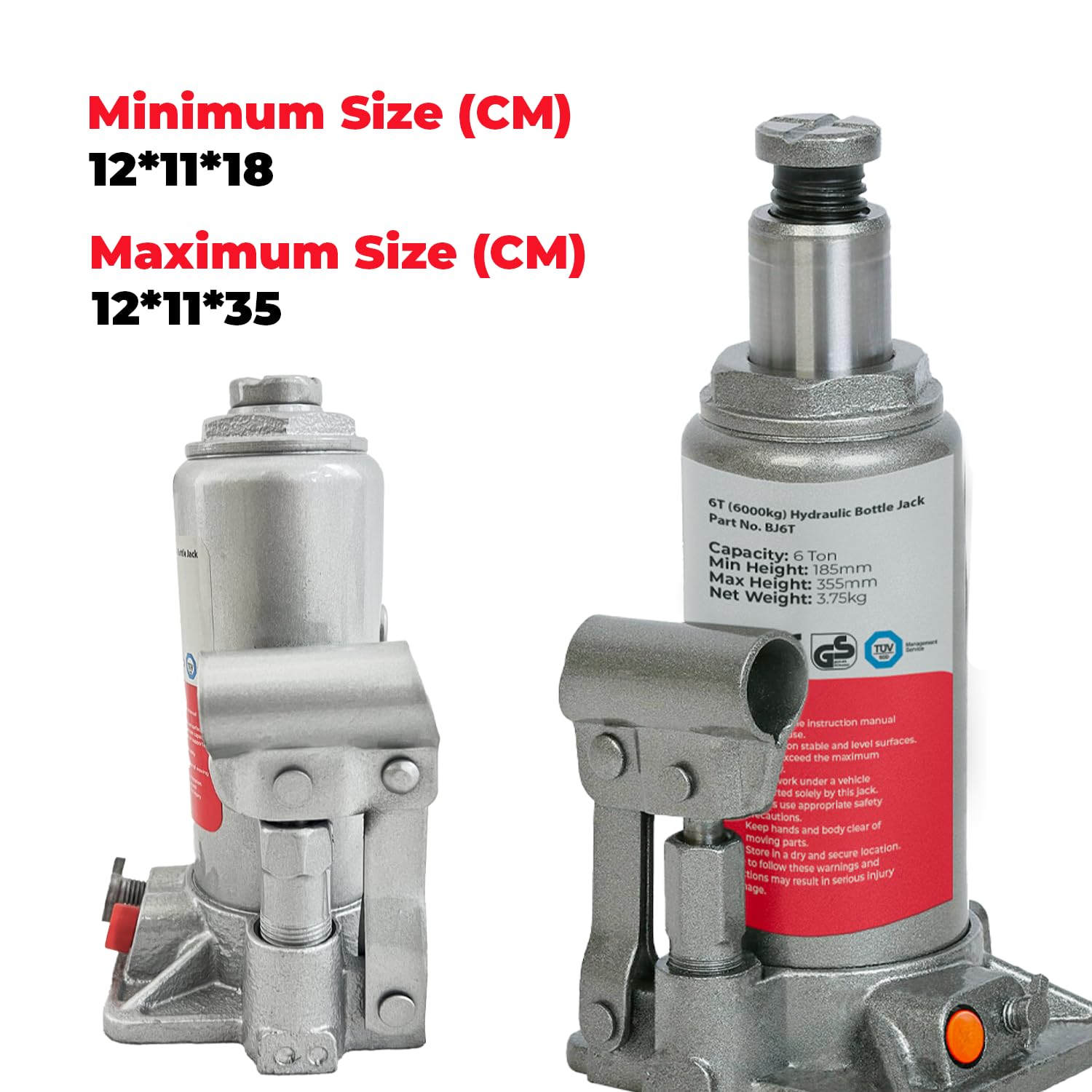 Simply Auto 6T Hydraulic Bottle Jack BJ6T (6 Tonne, 6000kg)