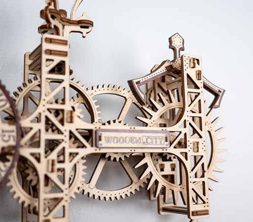 WOODEN.CITY Steampunk Wooden Clock Kit - 3D Puzzles for Adults - Hobbies for Men Model Kits