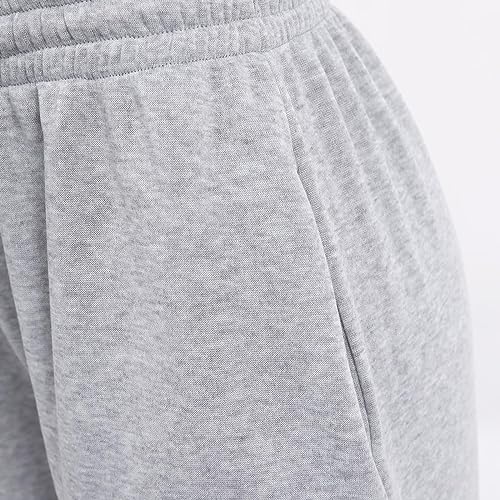 Lounge Pants Women Drawstring Straight Wide Leg Baggy Fall Sweatpants Elastic Waist Comfort Solid Color Trousers with Pocket Beach Pants for Women (Grey,XL)