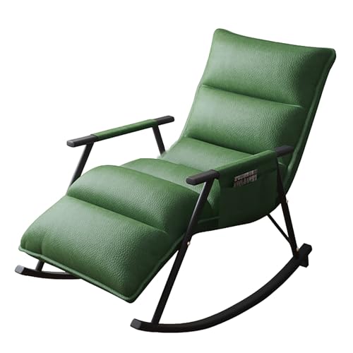 Widened Rocking Chair Outdoor Rocker Oversized Rocker With Steel Frame, Portable Comfy Camping Chairs Rocking Lawn Chair For Patio, Backyard, Balcony, Porch, 150KG Weight Capacity ( Color : Green )