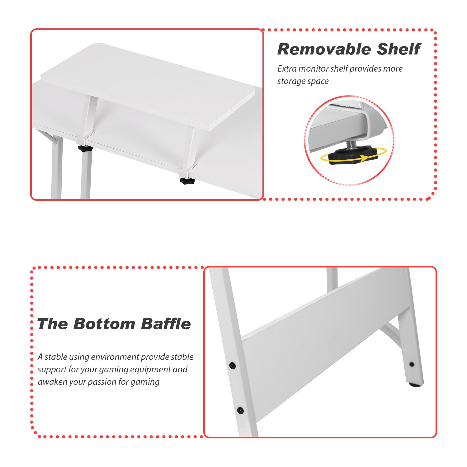 PayLessHere L Shaped Desk Corner Gaming Desk Computer Desk with Large Desktop Studying and Working and Gaming for Home and Work Place,White