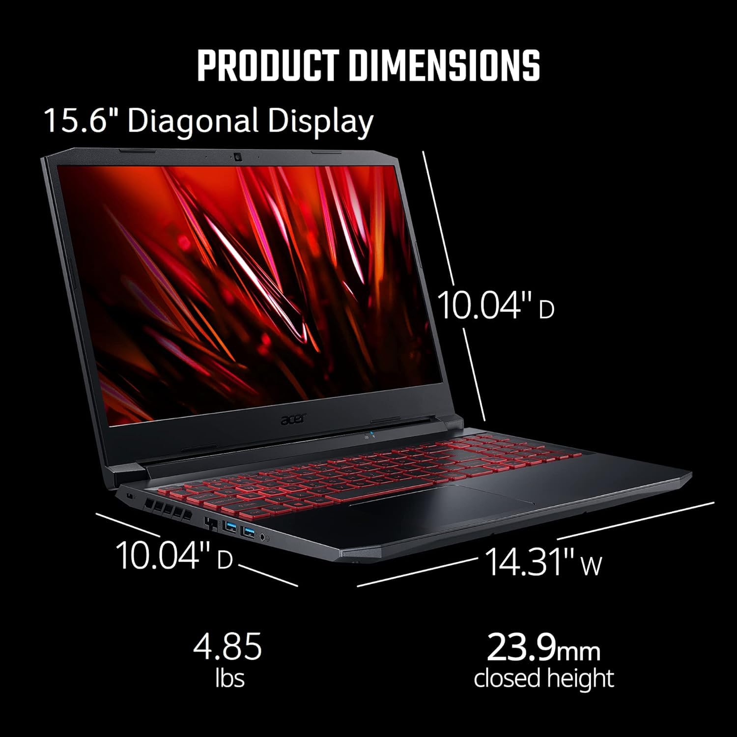 acer Nitro 5 Gaming Laptop, 15.6" FHD 144Hz Display, Intel Core i7-11800H 8 cores, NVIDIA GeForce RTX 3050 Ti 4GB GDDR6, 16GB DDR4 1TB PCIe SSD, Wi-Fi 6 Backlit Keyboard, Windows 11 + HDMI Cable