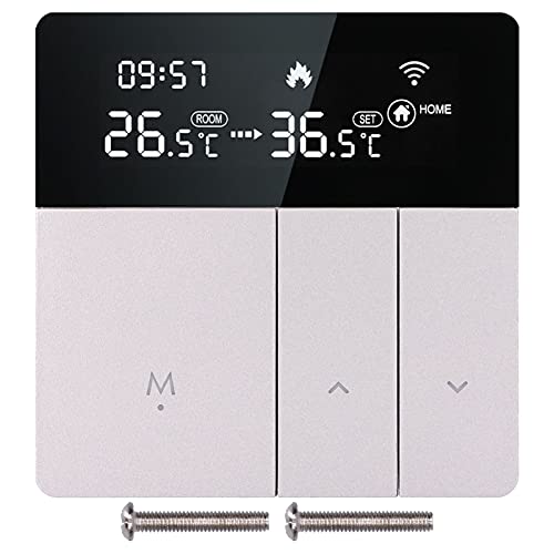 SALUTUY Intelligent Programming Control Thermostat, WiFi Intelligent Temperature Controller APP Voice Control Thermostat Remote Temperature Controller 95-230V(GA Water Heating)