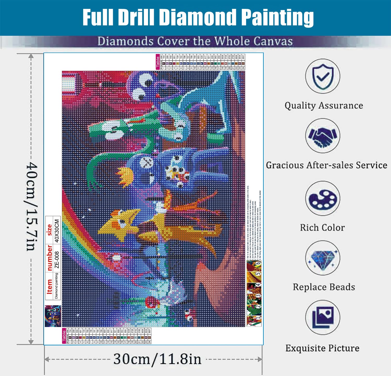 AIBOERL Diamond Painting Kits, Rainbow Diamond Art Kit for Adults, DIY 5D Friends Diamond Dots Full Drill Round Crafts for Home Wall Decor (15.8 * 11.8 inch)
